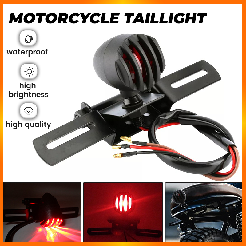 E&M Motorcycle Tail Light Yamaha Mio Honda Click 12V Brake Light Signal ...