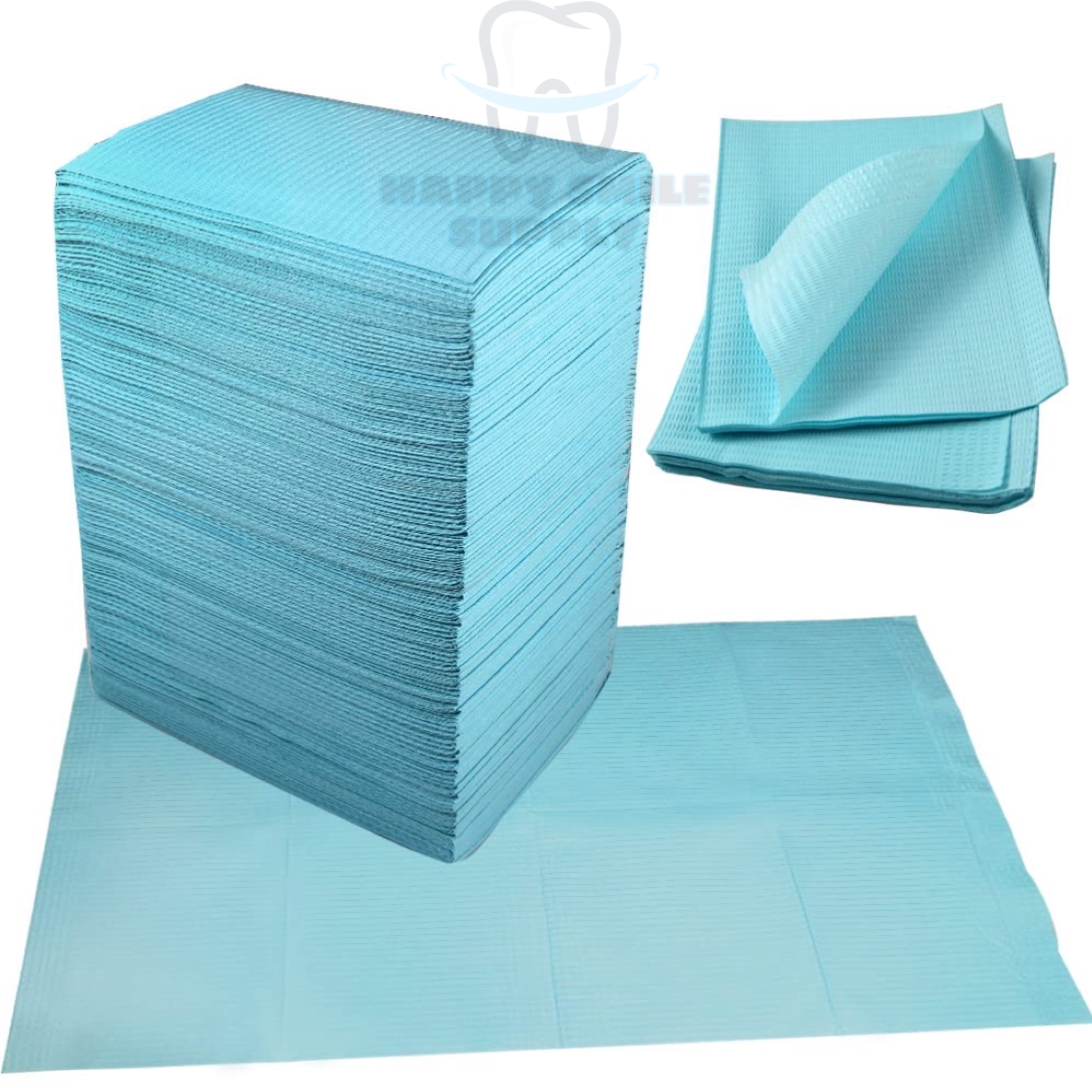 125pcs Dental Bibs Disposable Bib 3ply (2ply paper + 1ply pe film ...
