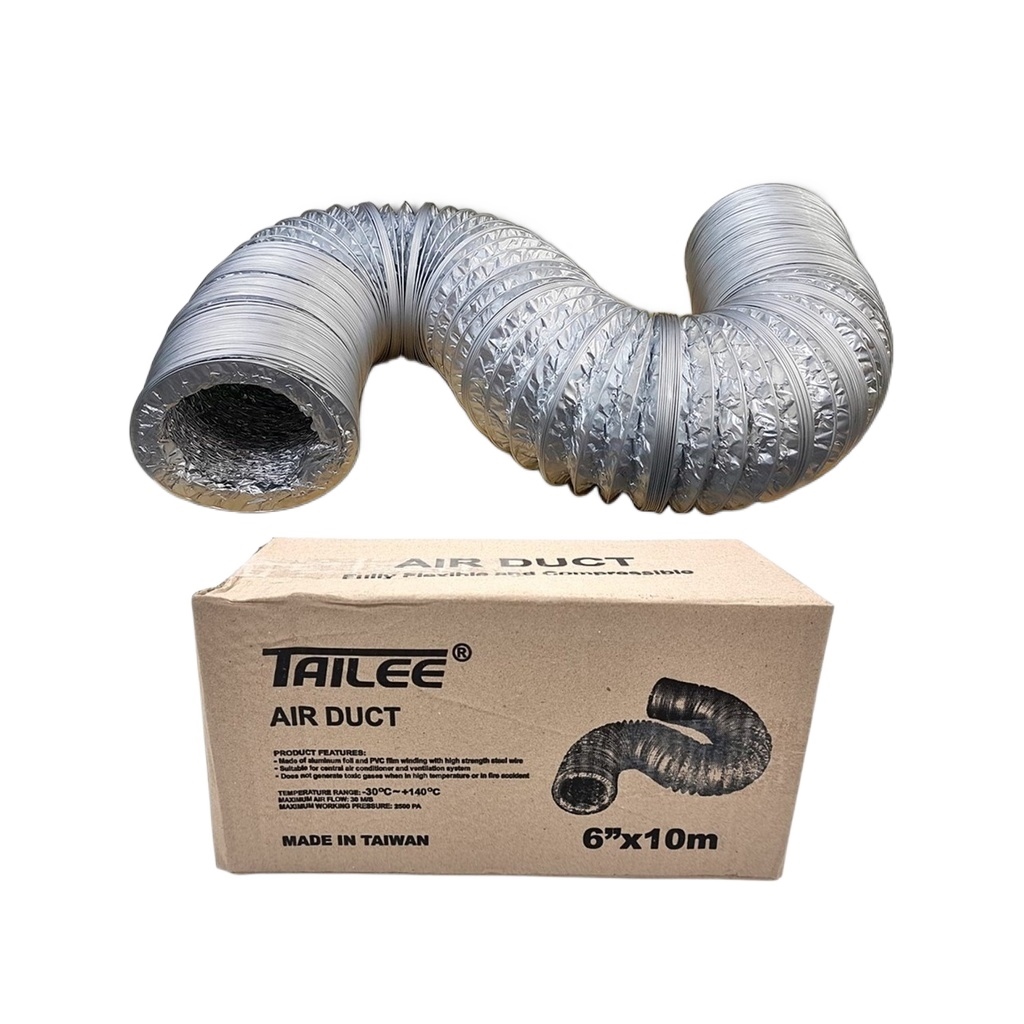 Tailee Flexible Aluminum Air Duct Hose Flexible Compressible AC Exhaust ...