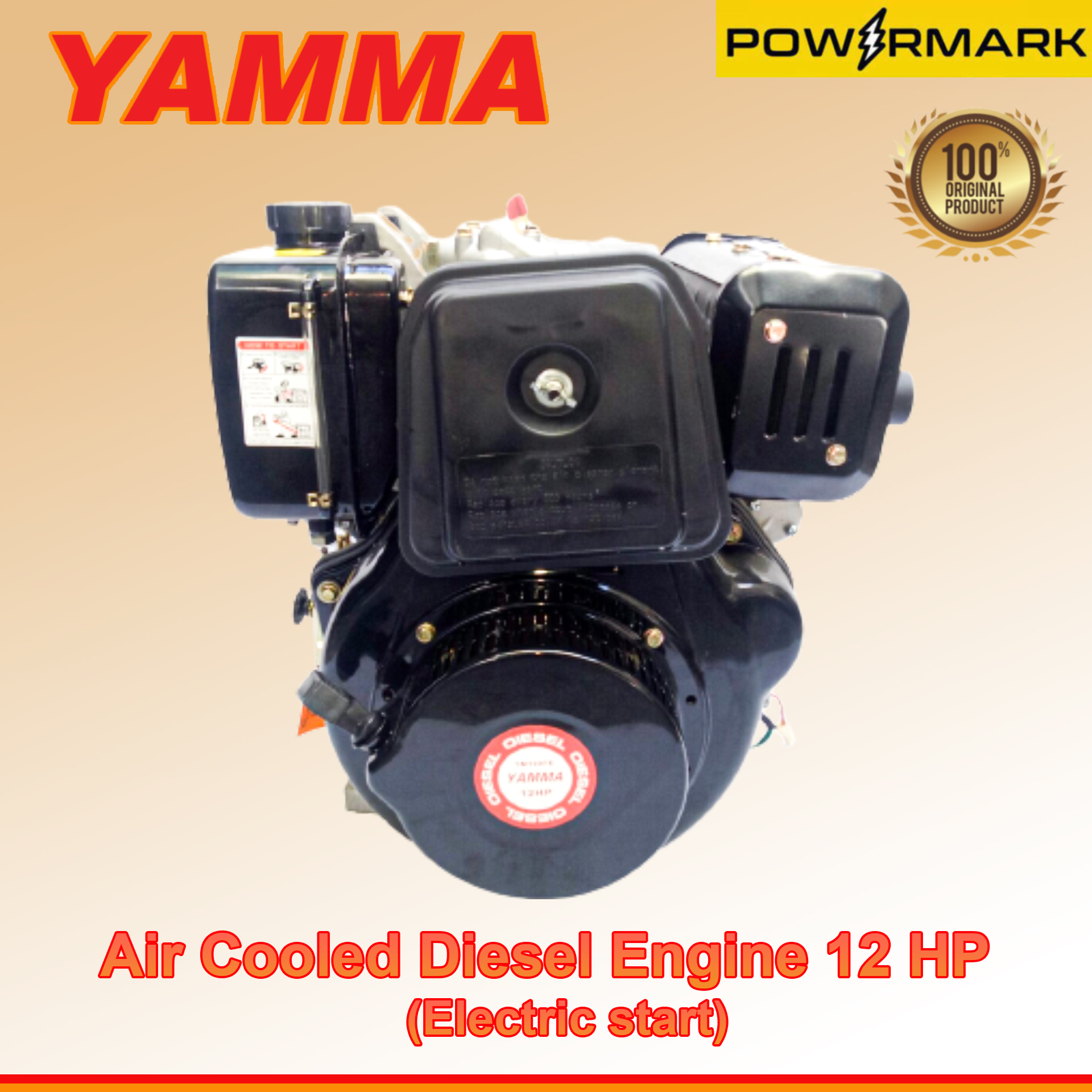 YAMMA Air Cooled Diesel Engine 12 HP (Electric start) [POWERMARK | YDE ...