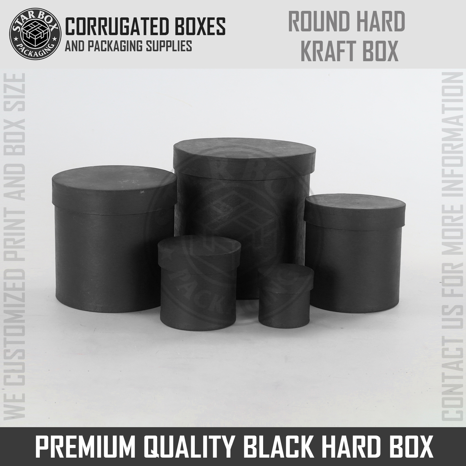 Starbox Hard Round Kraft Box (Gift Box / Stackable / 4 Colors / 5 Sizes ...