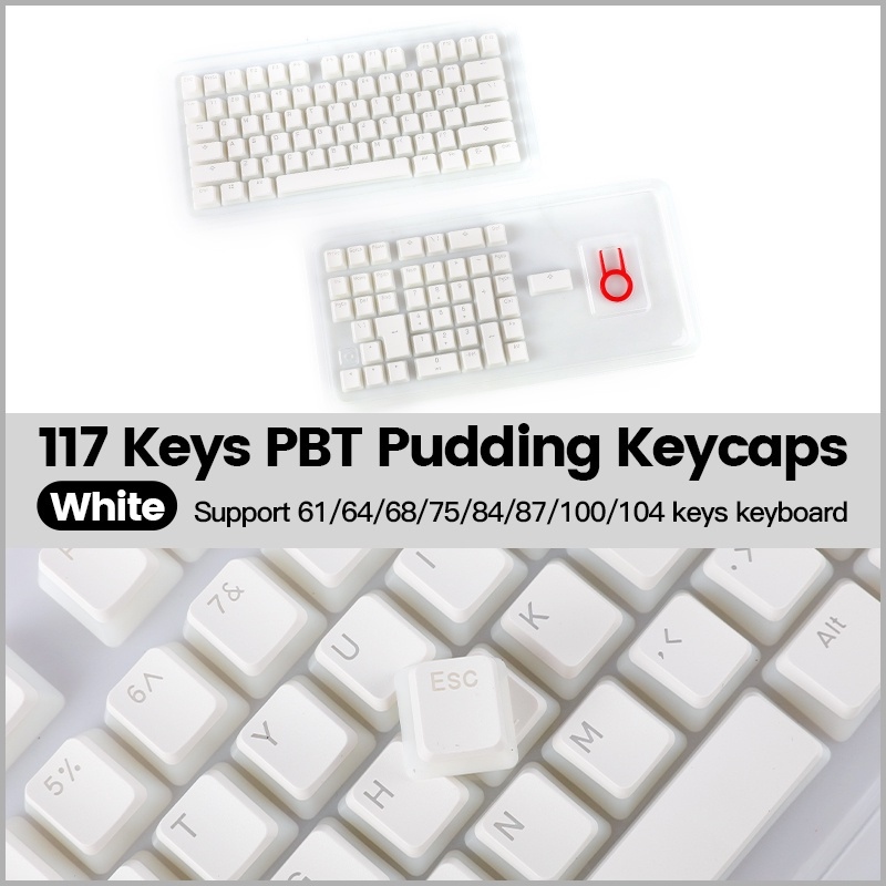 ⚡Local Stock⚡ 117 keys PBT Pudding Keycaps Transparent Backlit Keycap ...