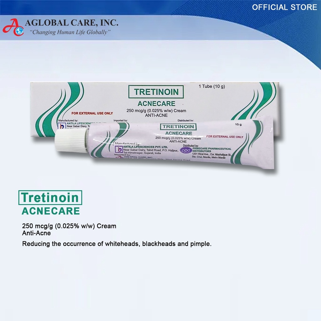 Tretinoin Cream 10g Acnecare 0.025 ( 250mcg/G) Anti Acne FDA Registered ...