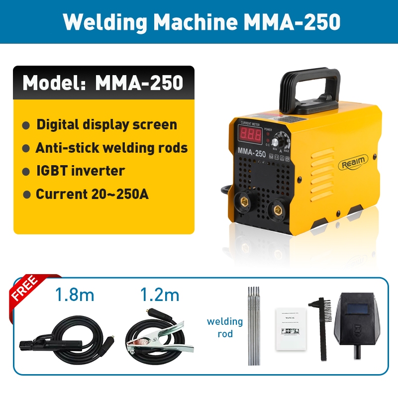 REAIM MMA-250 ARC Welding Machine Inverter Portable Welder High quality mini electric welding ...