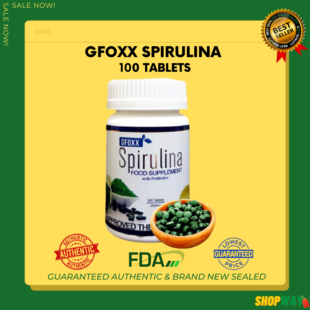 Gfoxx Spirulina + Probiotics Food Supplements (1 Bottle w/ 100 tablets ...