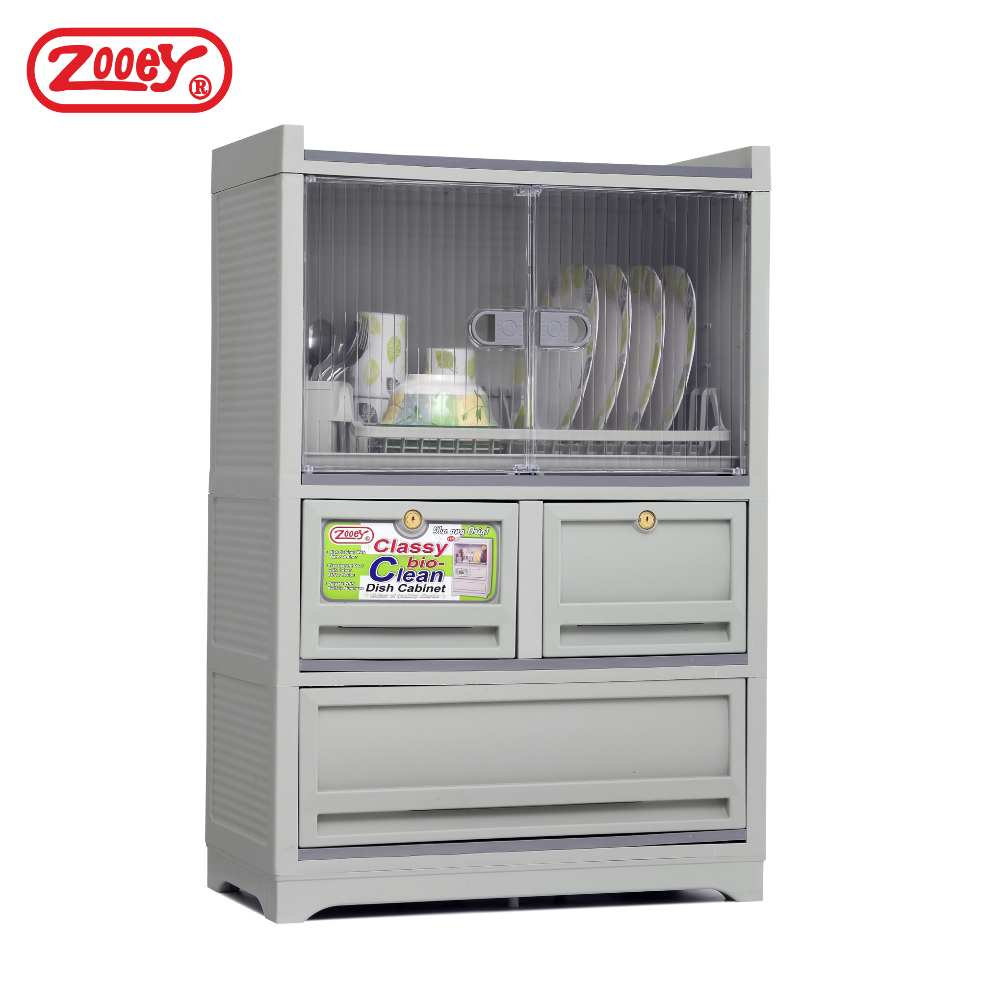Zooey Classy Bio Clean 3 Drawers Dish Cabinet/Organizer Stock No. 908 ...