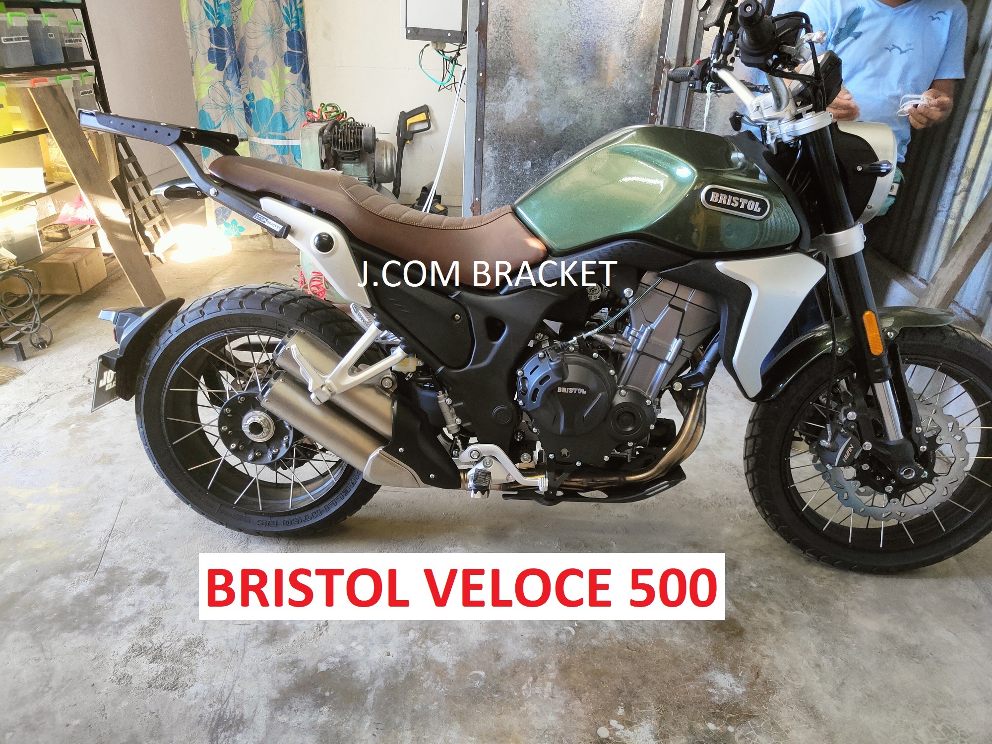 BRISTOL VELOCE 500 Original J.COM HEAVY DUTY TOP BOX BRACKET with Top ...