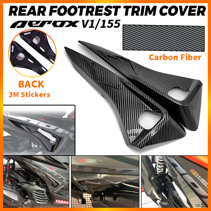 E&M Aerox V1 Rear Passenger Footrest Cover Garnish Carbon Panel For ...