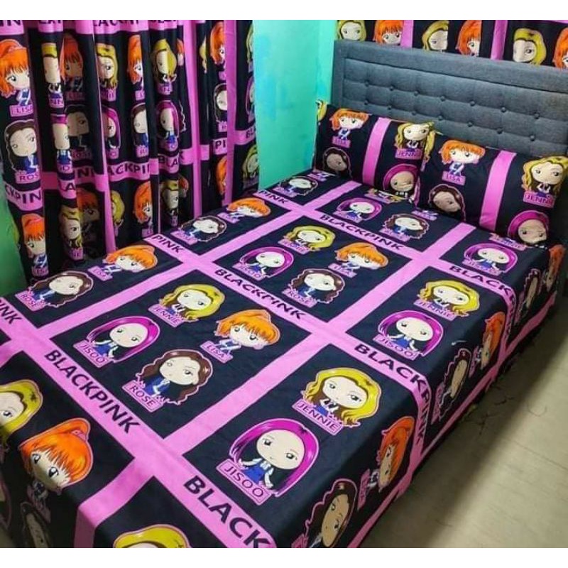 BTS BT21 TinyTan BlackPink Canadian Cotton Bedsheet set with 2 ...