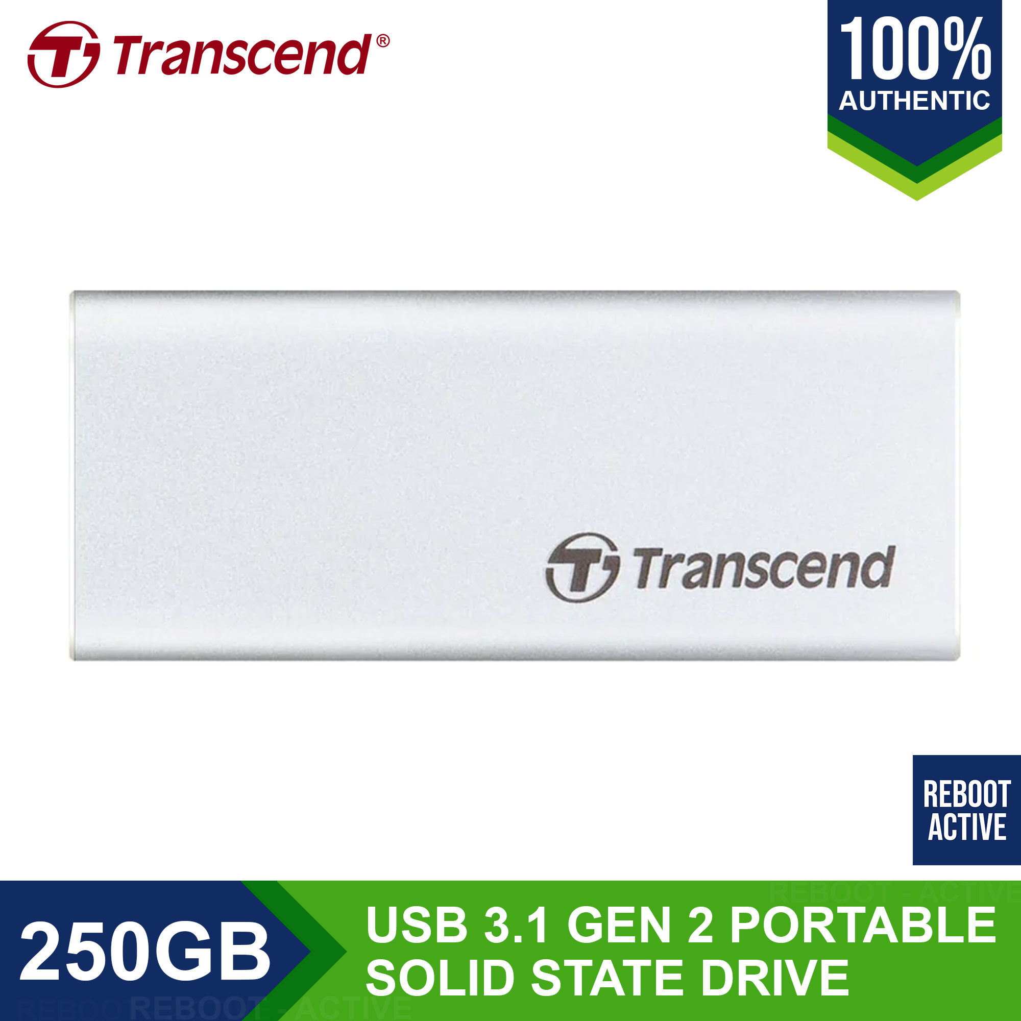 Transcend 250GB ESD260C USB 3.2 Gen 2 Type C Portable Solid State Drive ...