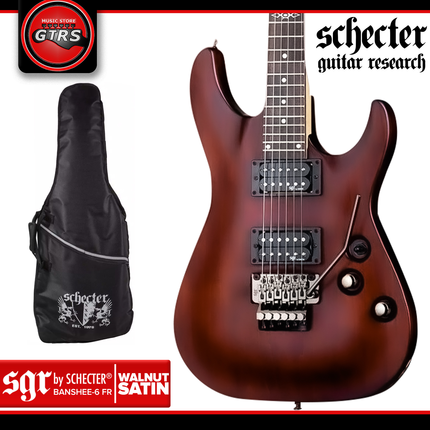 Schecter Guitars SGR Series - C-1 FR Electric Guitar with Free Padded ...