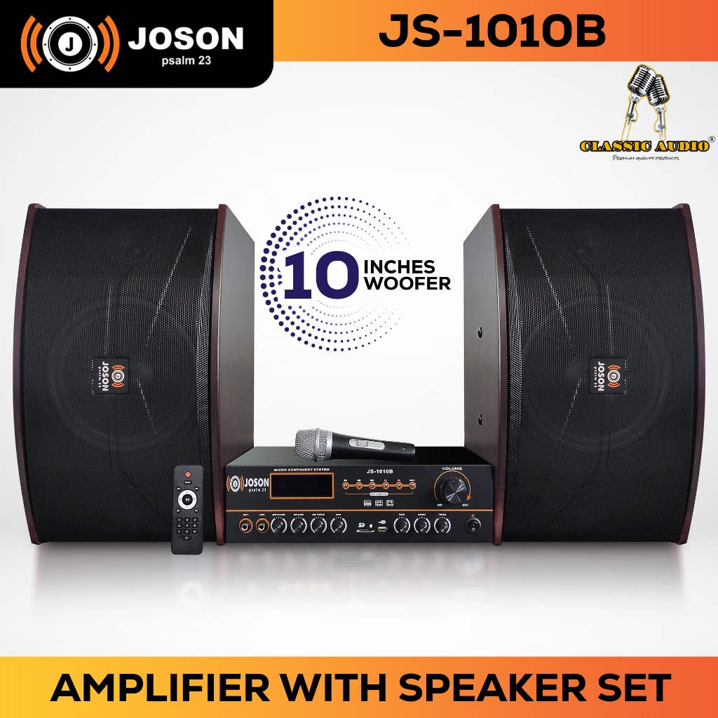 Joson JS-1010B Professional Audio Speaker Amplifier Set with 2pcs 10 ...