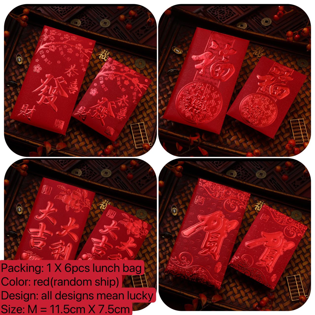 30PCS ampao new version 2024 elegant angpao money envelope red envelope ...