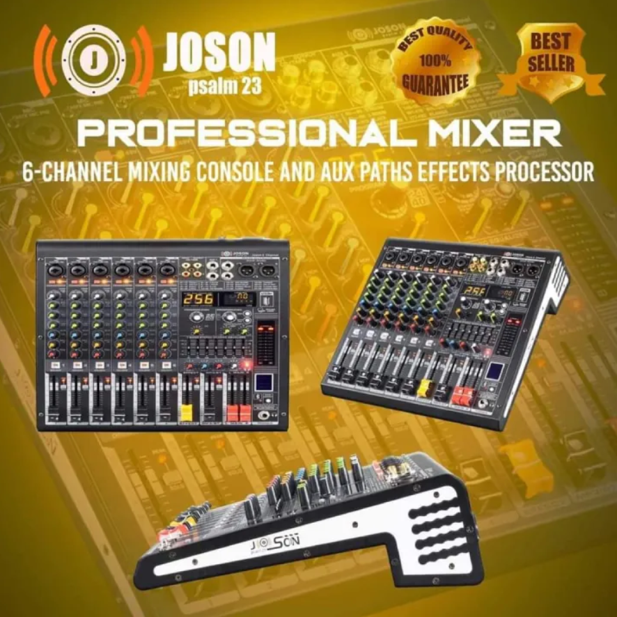 JOSON SPIDER 8-CH MIXER PROFESSIONAL 6/8 CHANNEL MIXING CONSOLE and AUX ...