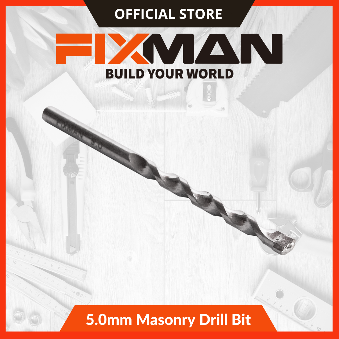 FIXMAN Masonry Drill Bits (set of 5 pcs, same size) 3mm, 4mm, 5mm, 6mm ...