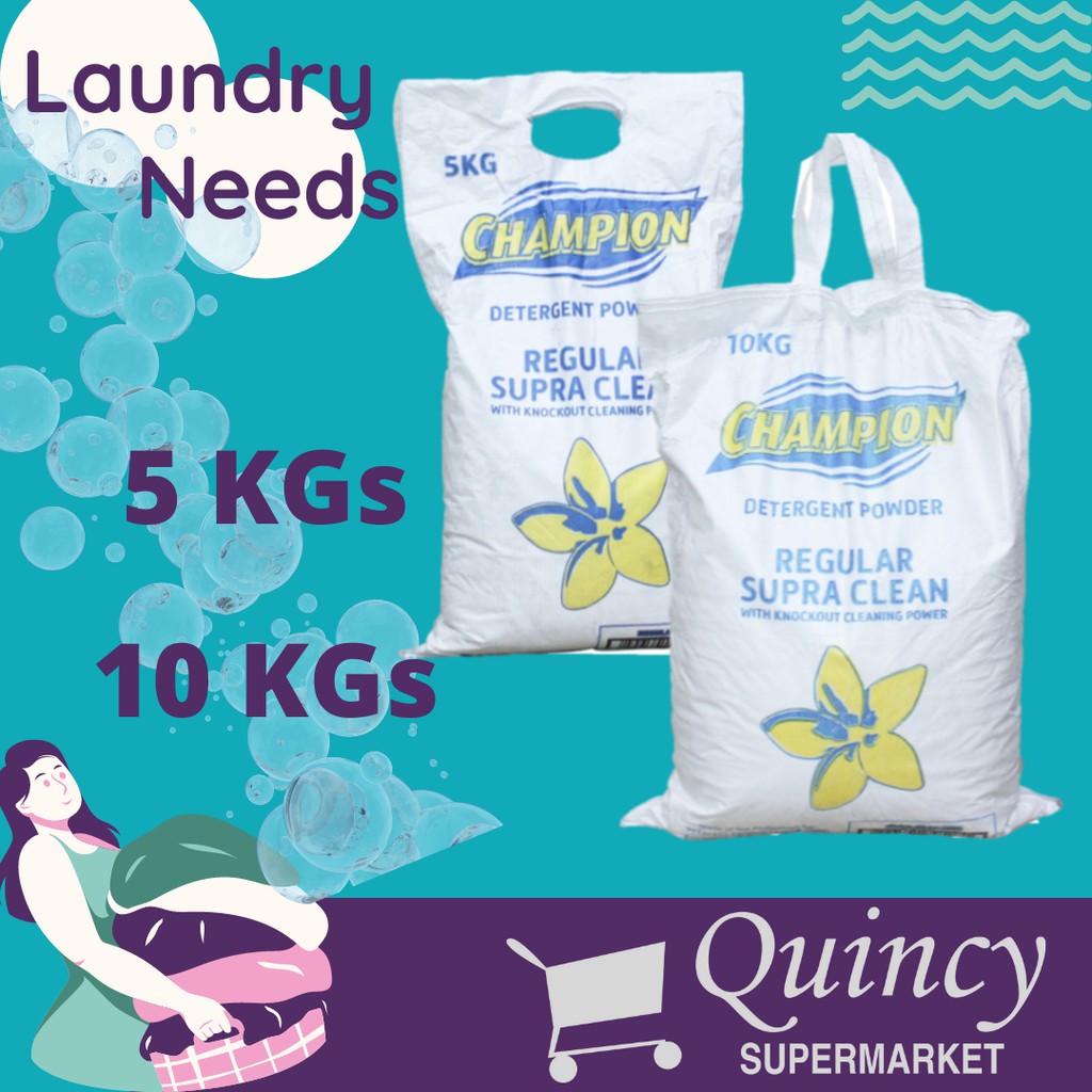Champion Supra Clean Detergent Powder Original 5kg / 10kg | Lazada PH