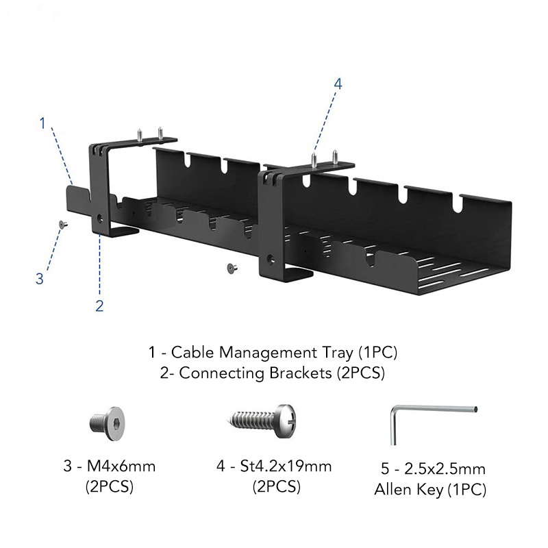 FlexiSpot WT2 Cable Management Tray with Cooling Design Fire Proof ...