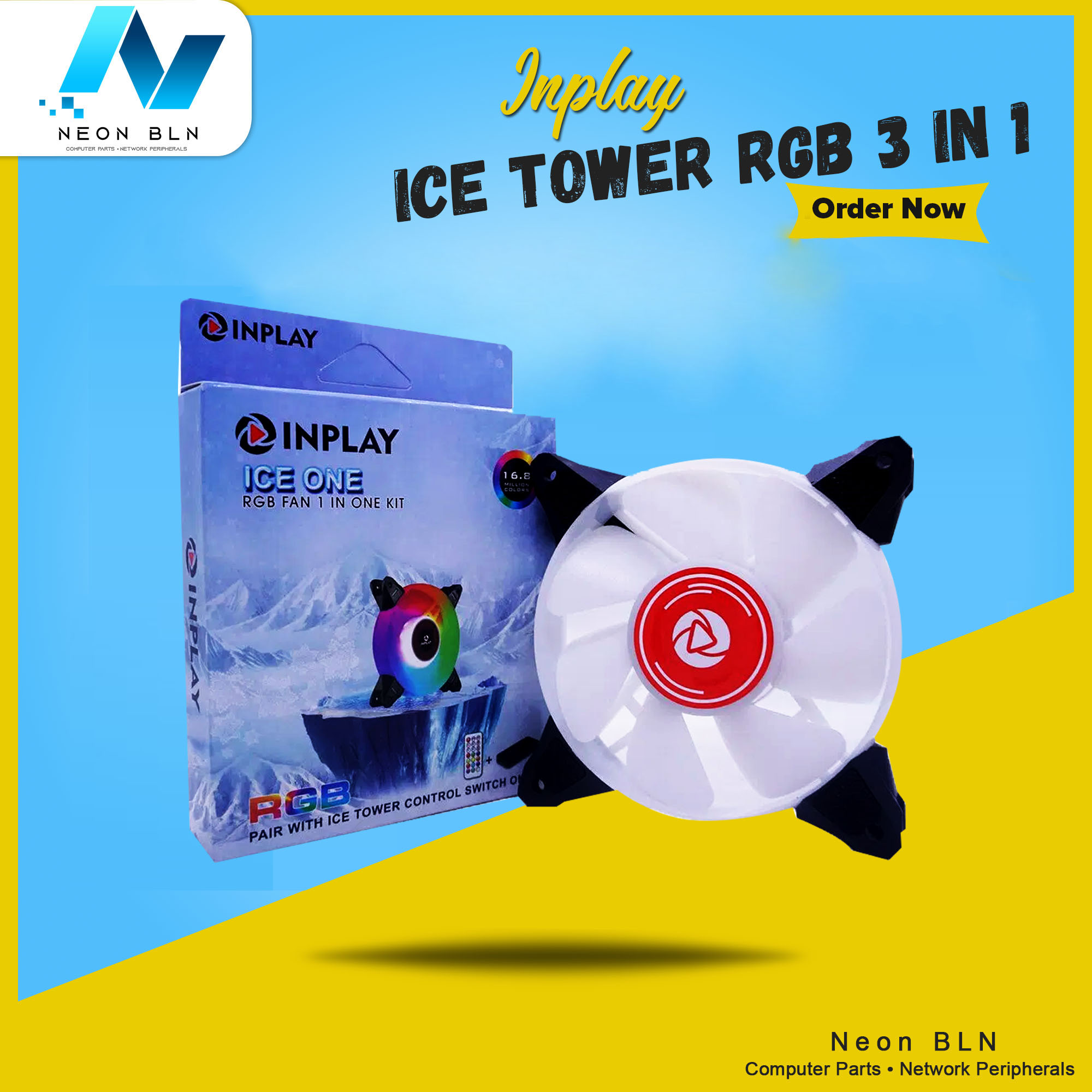 Inplay DF12 Ice Tower RGB Fan Add On / Ice Tower Kit RGB Fan 3 in 1 RGB ...