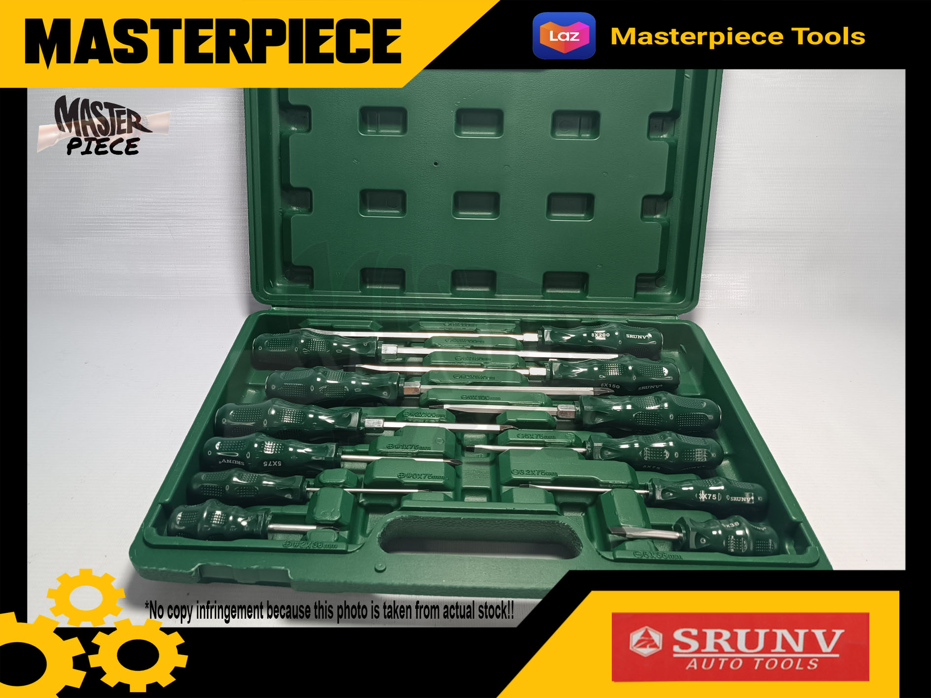 Masterpiece Srunv Impact Screwdriver Set (Metal Impact Cap) 12 Pcs ...