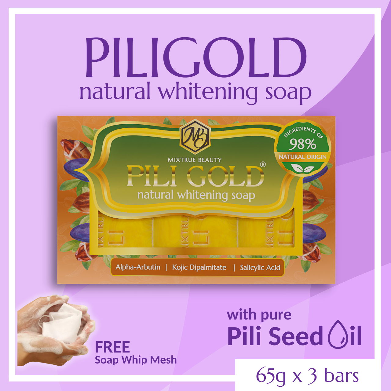 Piligold Soap Natural Whitening TRIO Pili Gold Mixtrue Beauty | Lazada PH
