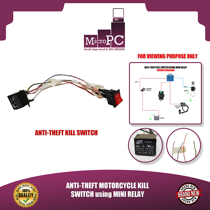 MICRO PC ANTI-THEFT MOTORCYCLE KILL SWITCH using MINI RELAY | Lazada PH