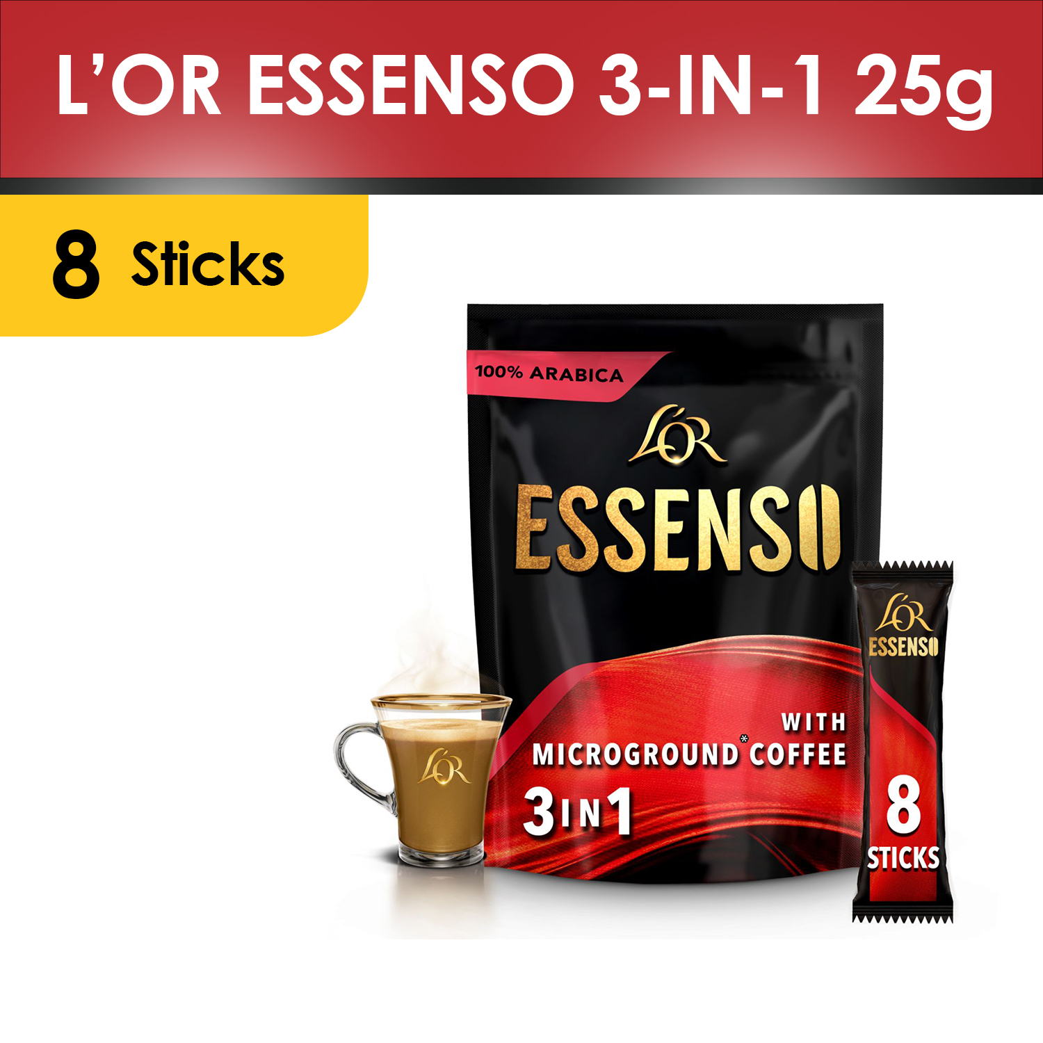 L'OR ESSENSO with Microground Instant 3in1 Coffee 25g, 8 Sticks | Lazada PH