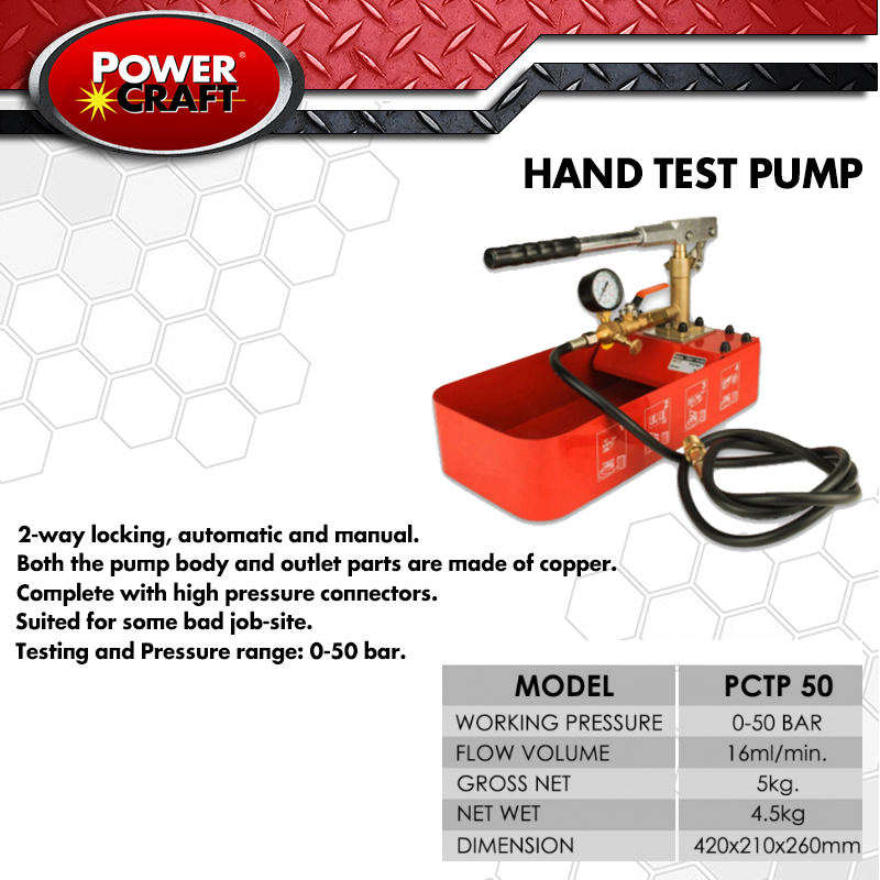 Hand Test Pump Powercraft-PTCP 50 | Lazada PH