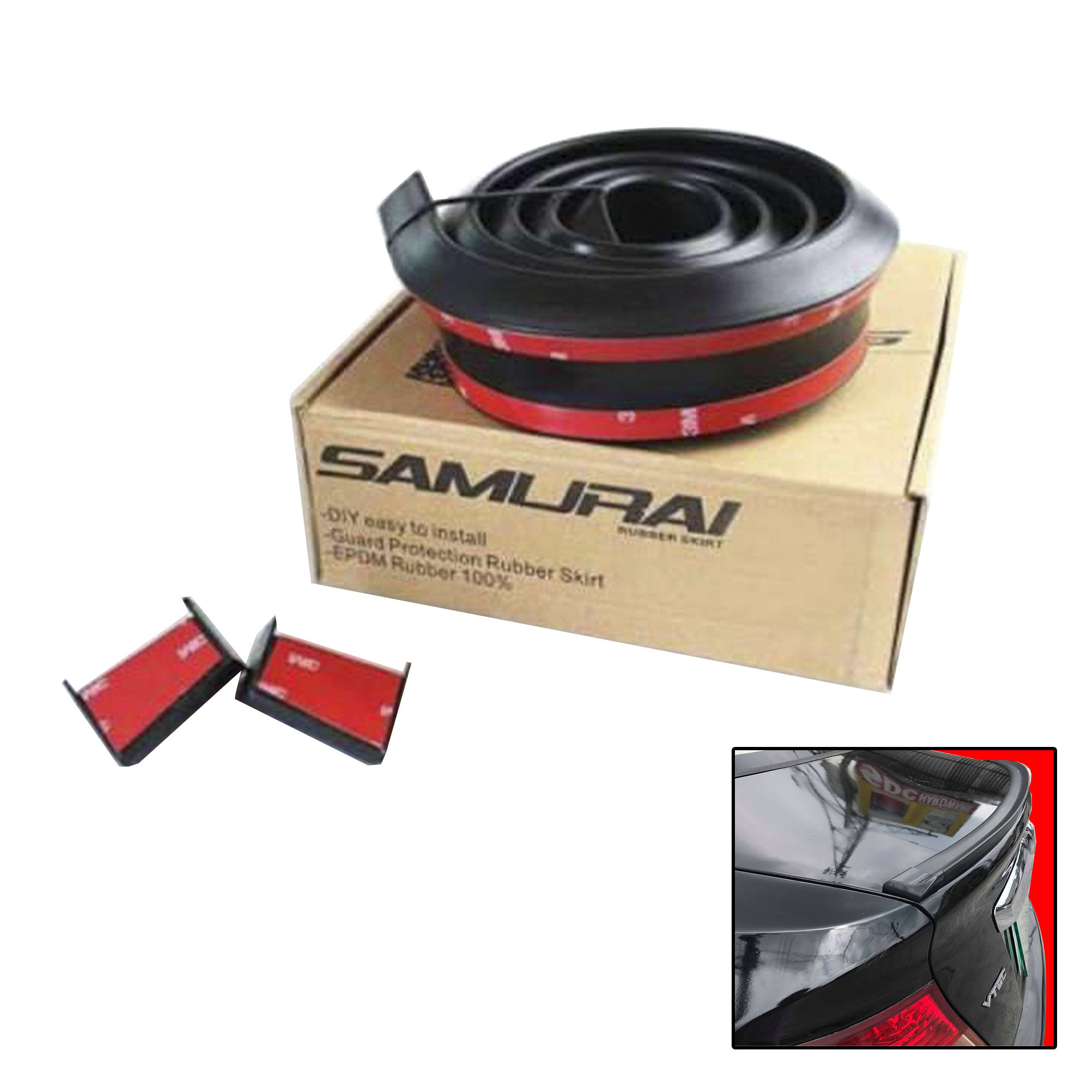 Samurai Rubber Universal Ducktail Rear Spoiler BLACK | Lazada PH