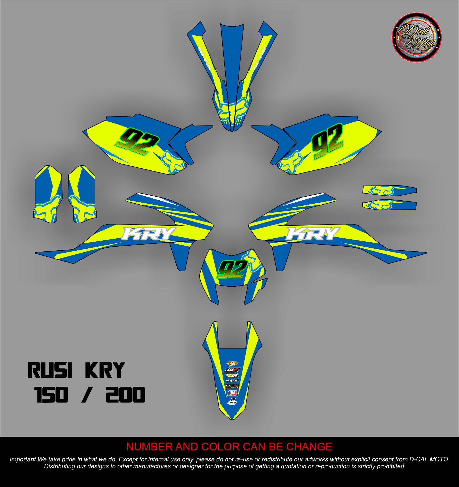 Decals, Sticker, Motorcycle, Decals Sticker for RUSI KRY 150/200 ...