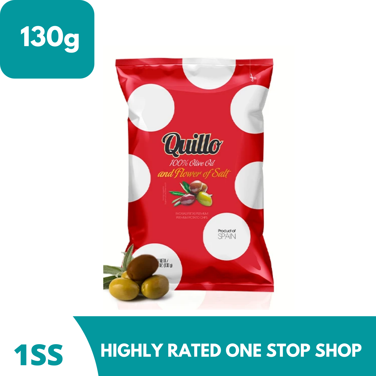 Quillo Potato Chips Olive Oil & Flower of Salt 130g | Lazada PH