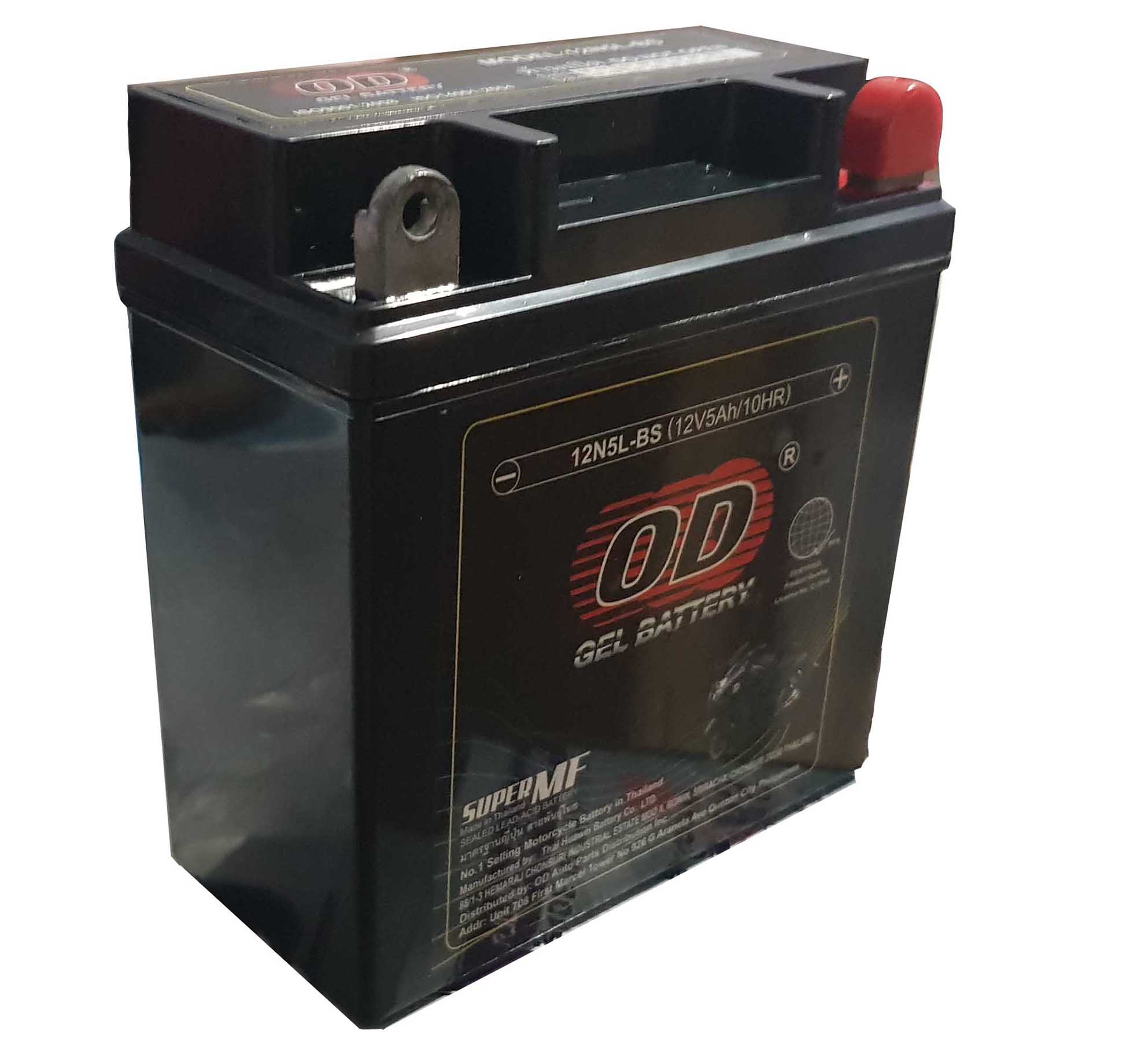 OD YB-5L-BS(DS) (12N5) Gel Type Motorcycle battery (Made in Thailand ...