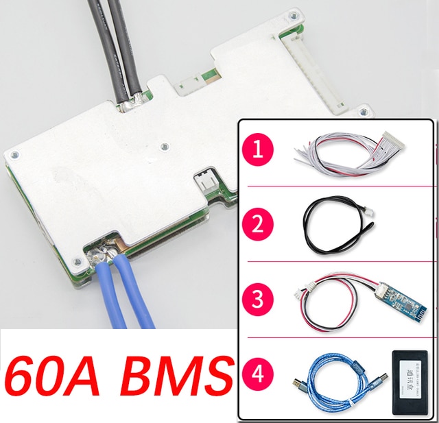 BMS 13S 60A/50A/40A/30A bms Li-ion smart bms pcm with android bluetooth ...