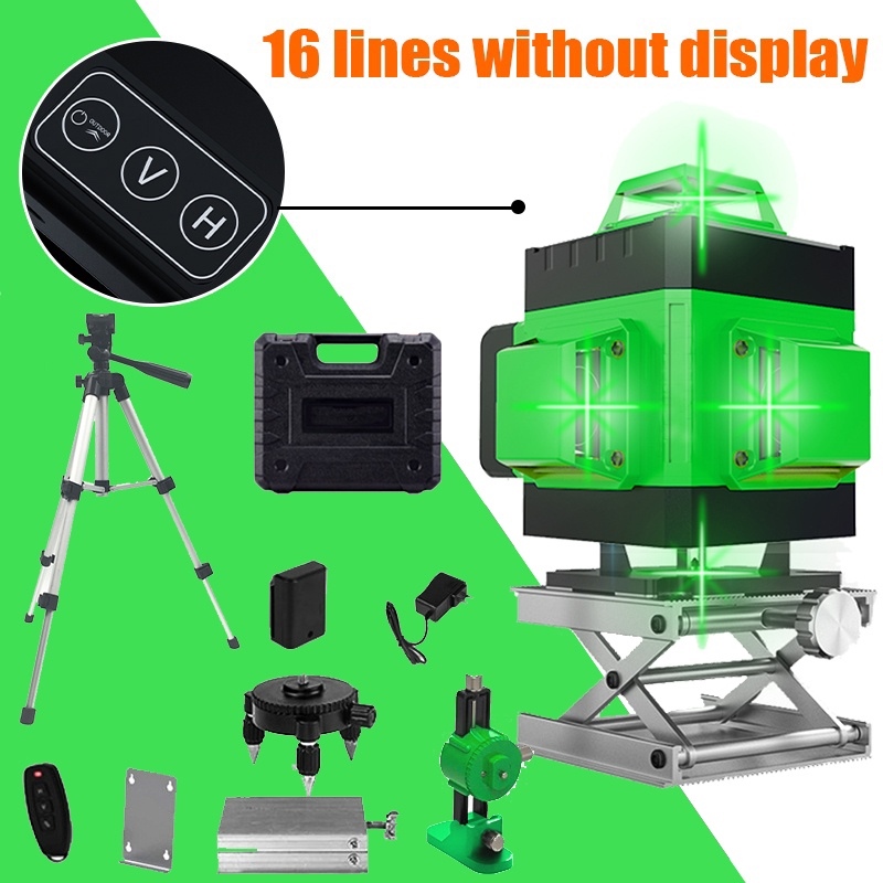 KEELAT 12 16 Line 3D 4D Laser Level Green Light Cross Self-Leveling ...