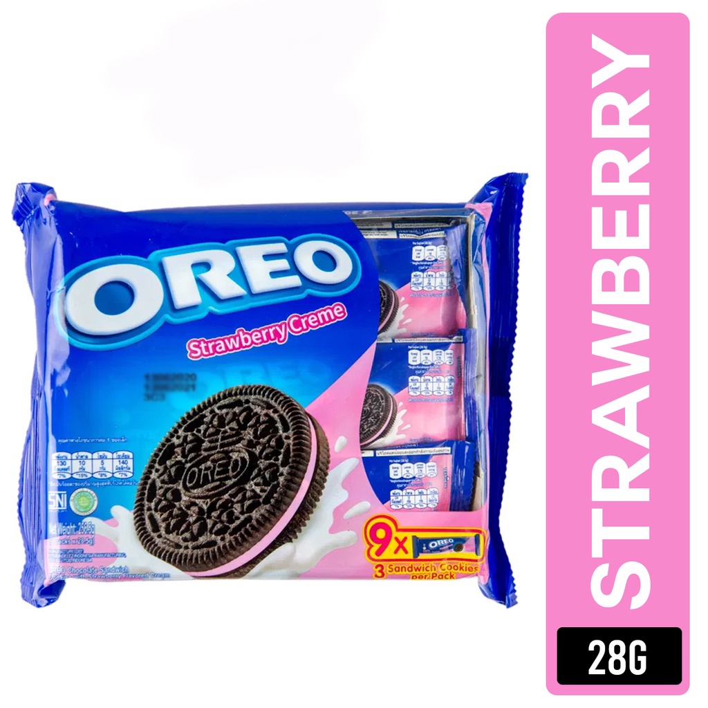 Oreo Strawberry Creme 9 x 28.5g 256.5g {Made in Indonesia} | Lazada PH