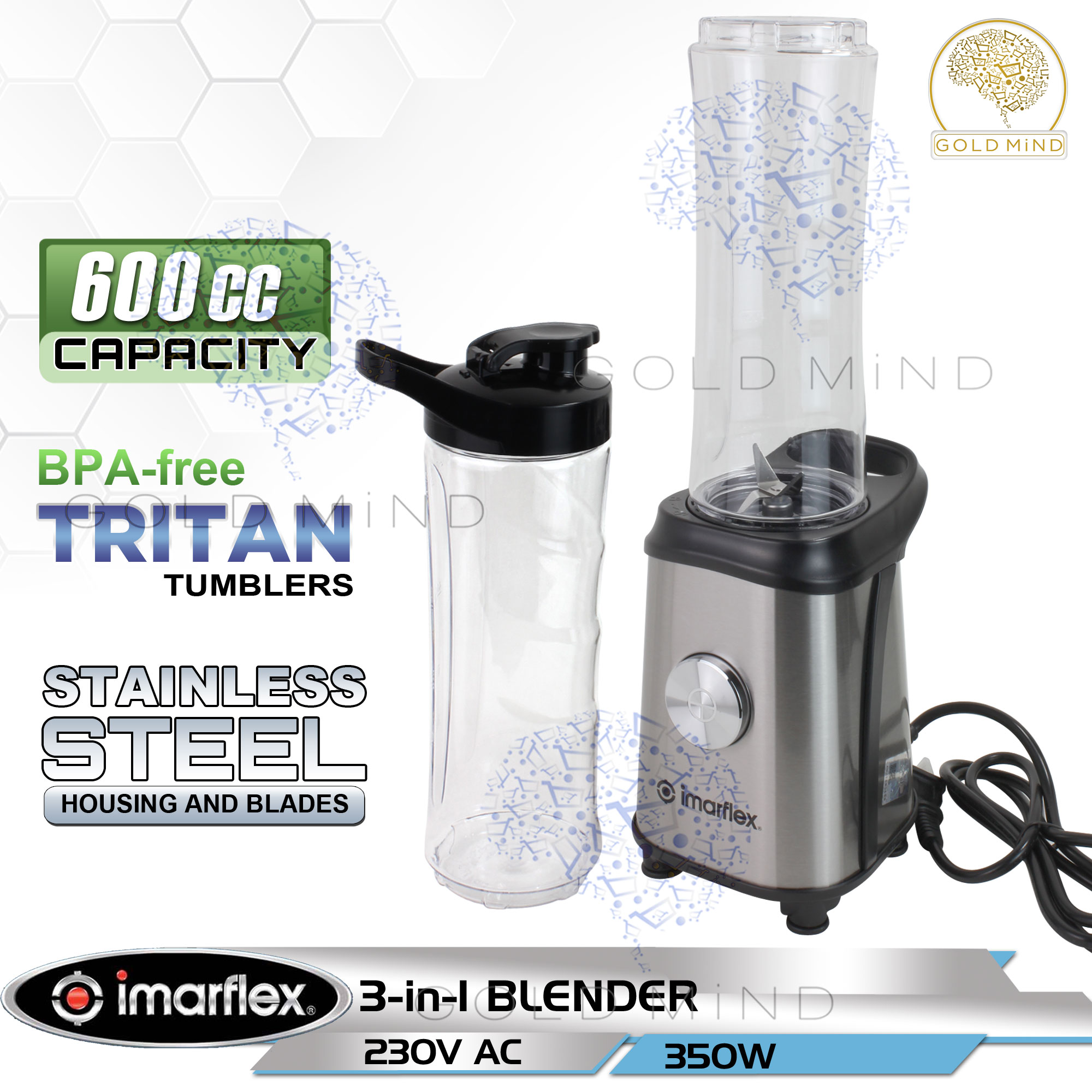Imarflex Blender 3-In-1 Blender Blend To Go / FREE Tumbler / 230VAC ...