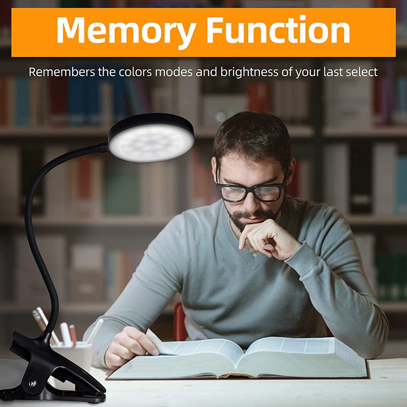 Reading Lamp Bed Clamp Light, 36 LED Clamp Lamp, USB Rechargeable Book ...