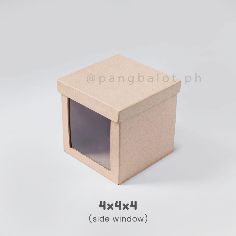 Kraft box (hard box) with window - 4x4x4 | Lazada PH