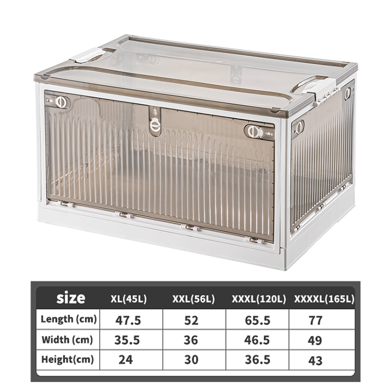 【In stock】Folding Plastic Storage Boxes Five Door With Wheels Side-Open ...