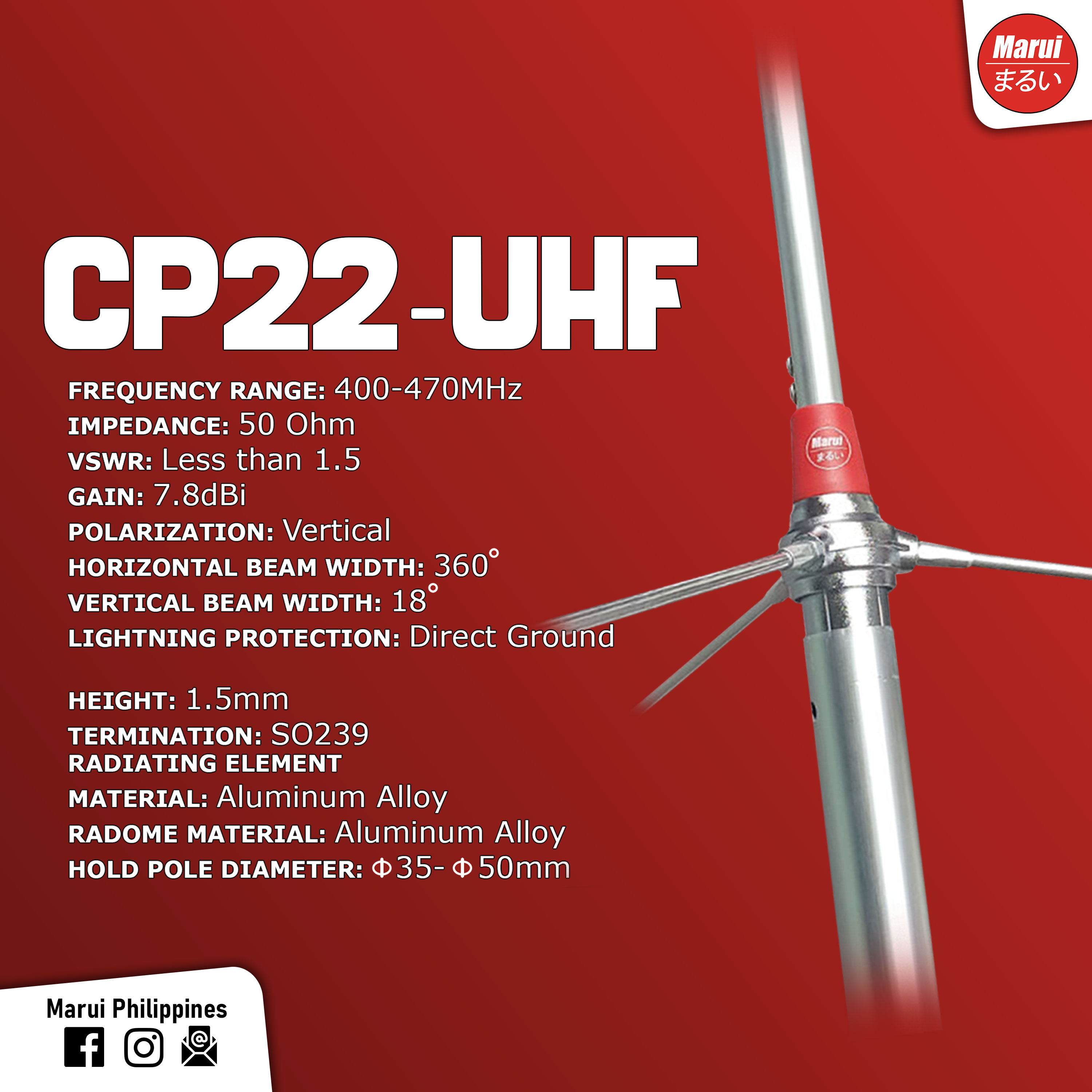 Marui CP-22 UHF Antenna | Lazada PH