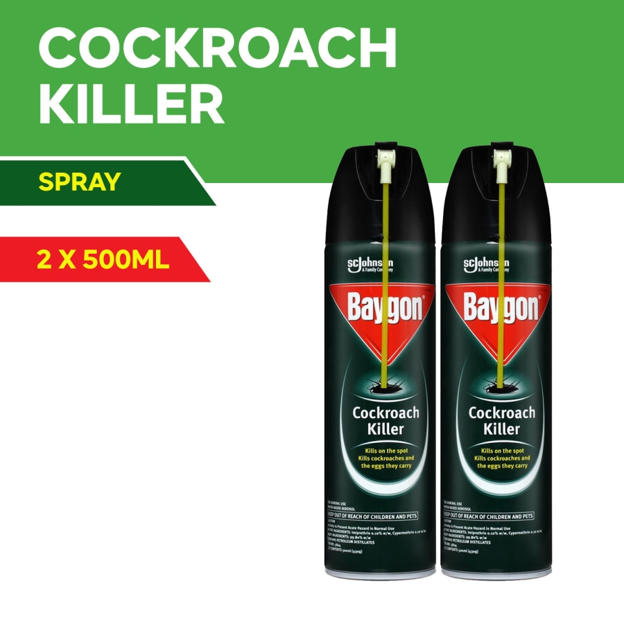Baygon Cockroach Killer Aerosol Twin (500ml x 2) | Lazada PH
