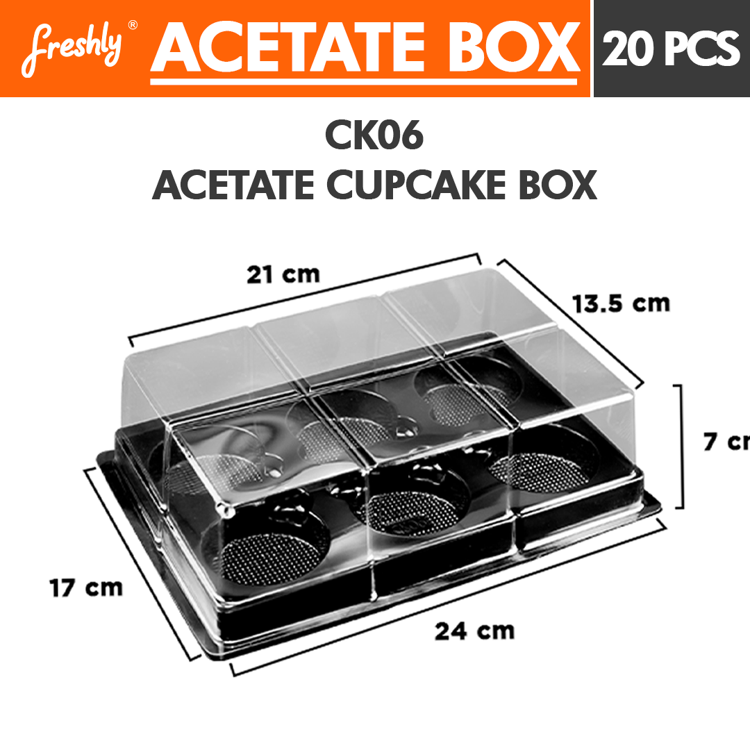 Acetate Cupcake Box by 4's | 6's | 12's & Solo - 20 pcs/pack | Lazada PH