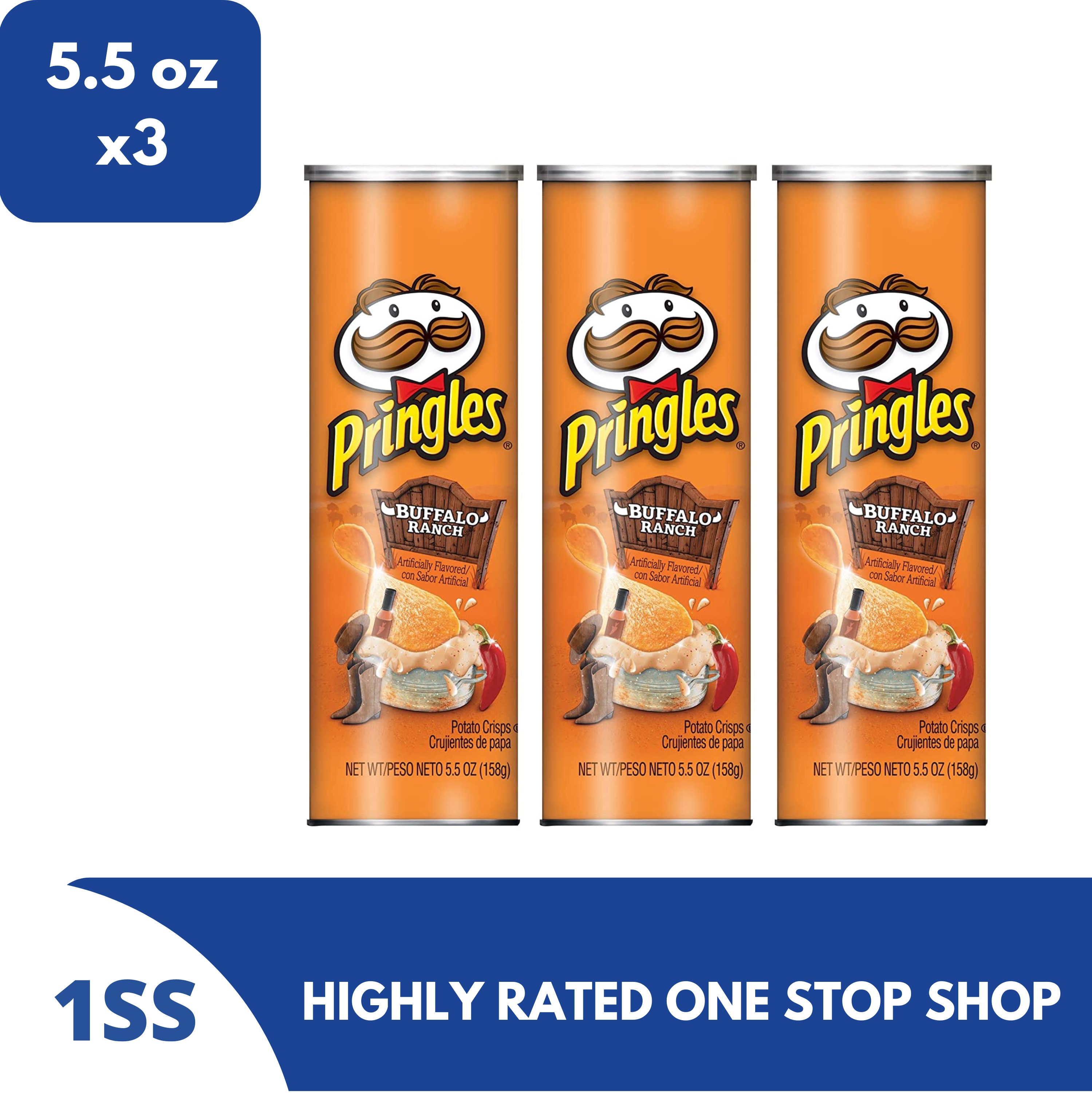 Pringles Buffalo Ranch Flavor Potato Crisps, 5.5oz set of 3 | Lazada PH
