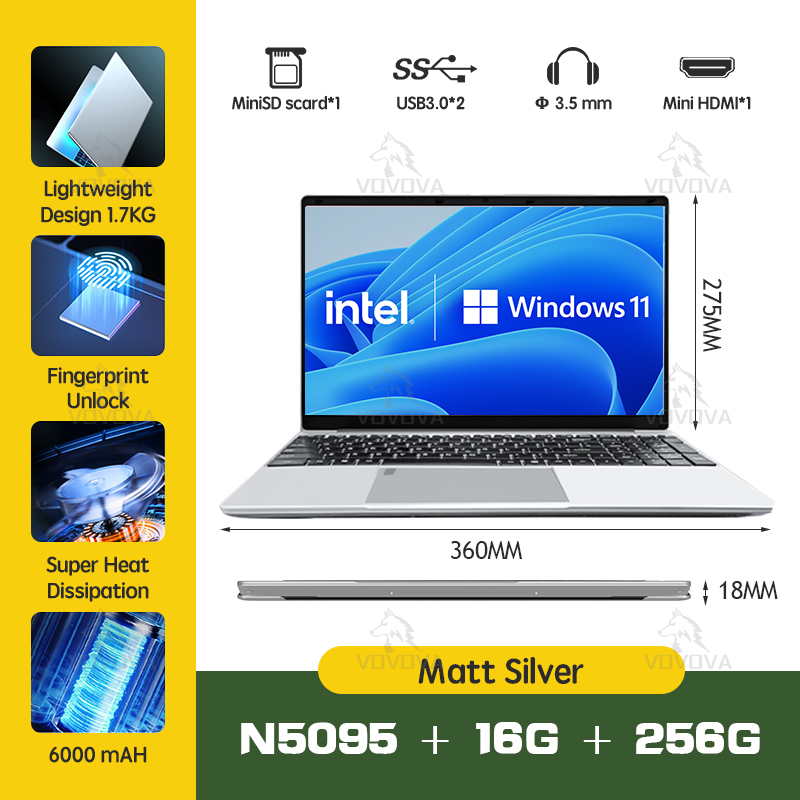VOVOVA Laptop Latest original N5095 16G 512G 15.6inch IPS Full HD LED ...