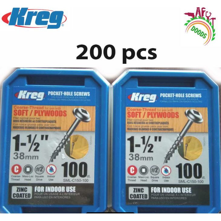Kreg 200 pcs 1 1/2 Pocket Hole Screw Coarse ThreadGJi | Lazada PH