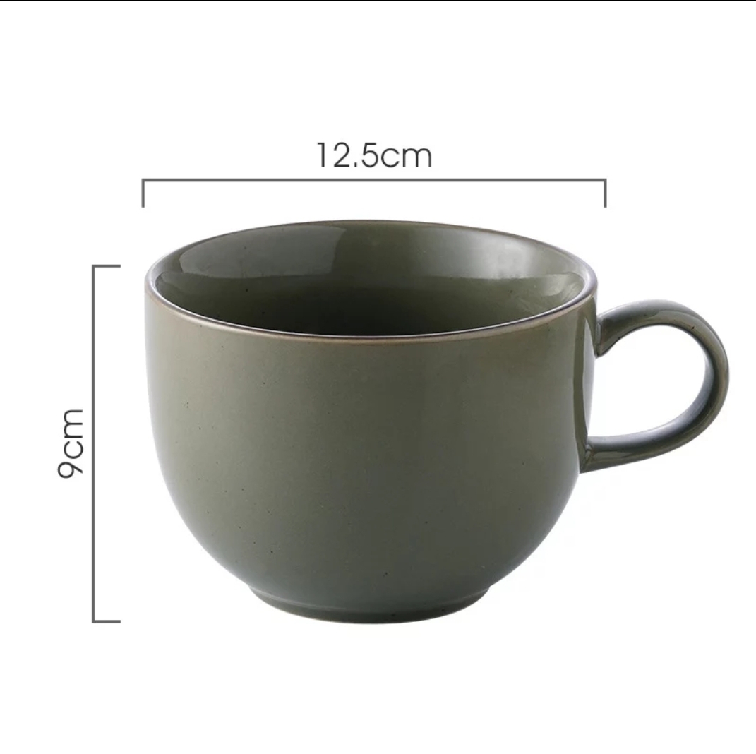 TAZA PH 630 ml Large Capacity Glossy Ceramic Mug Pastel Soup Bowl Cup ...