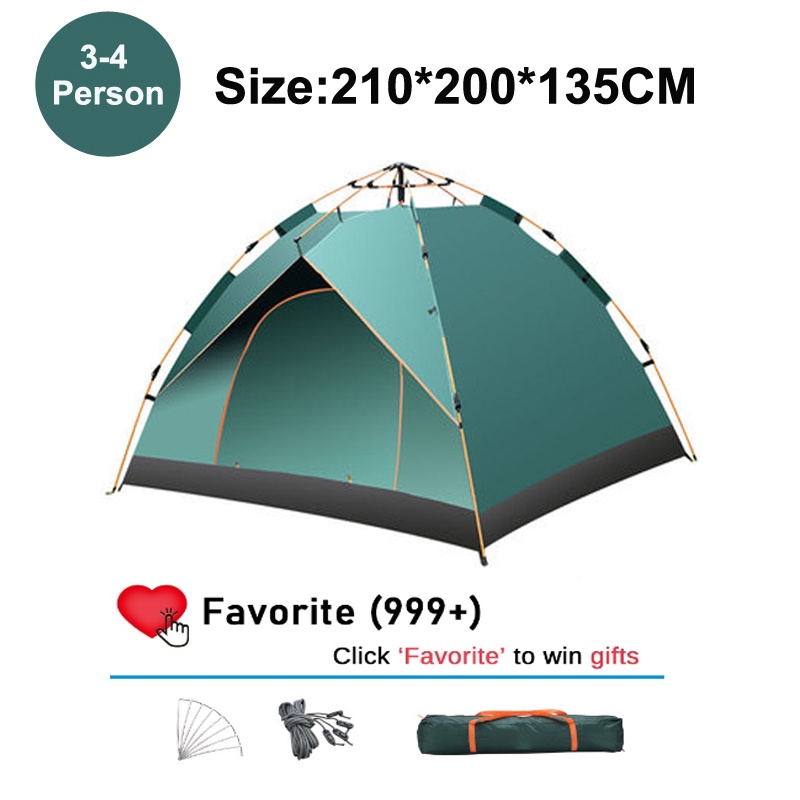 5-8 person waterproof automatic tent pop-up double decker camping tent ...