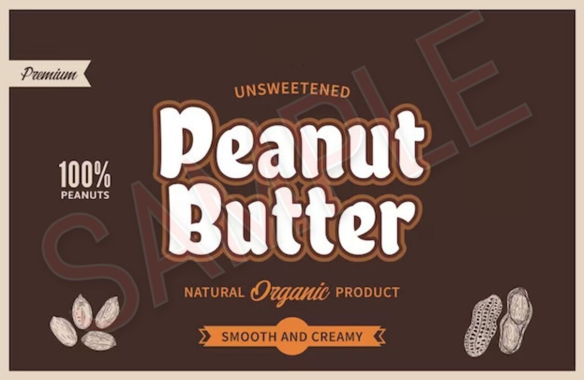 PEANUT BUTTER STICKER LABELS - PEEL & STICK ( GLOSSY / VINYL STICKERS ...