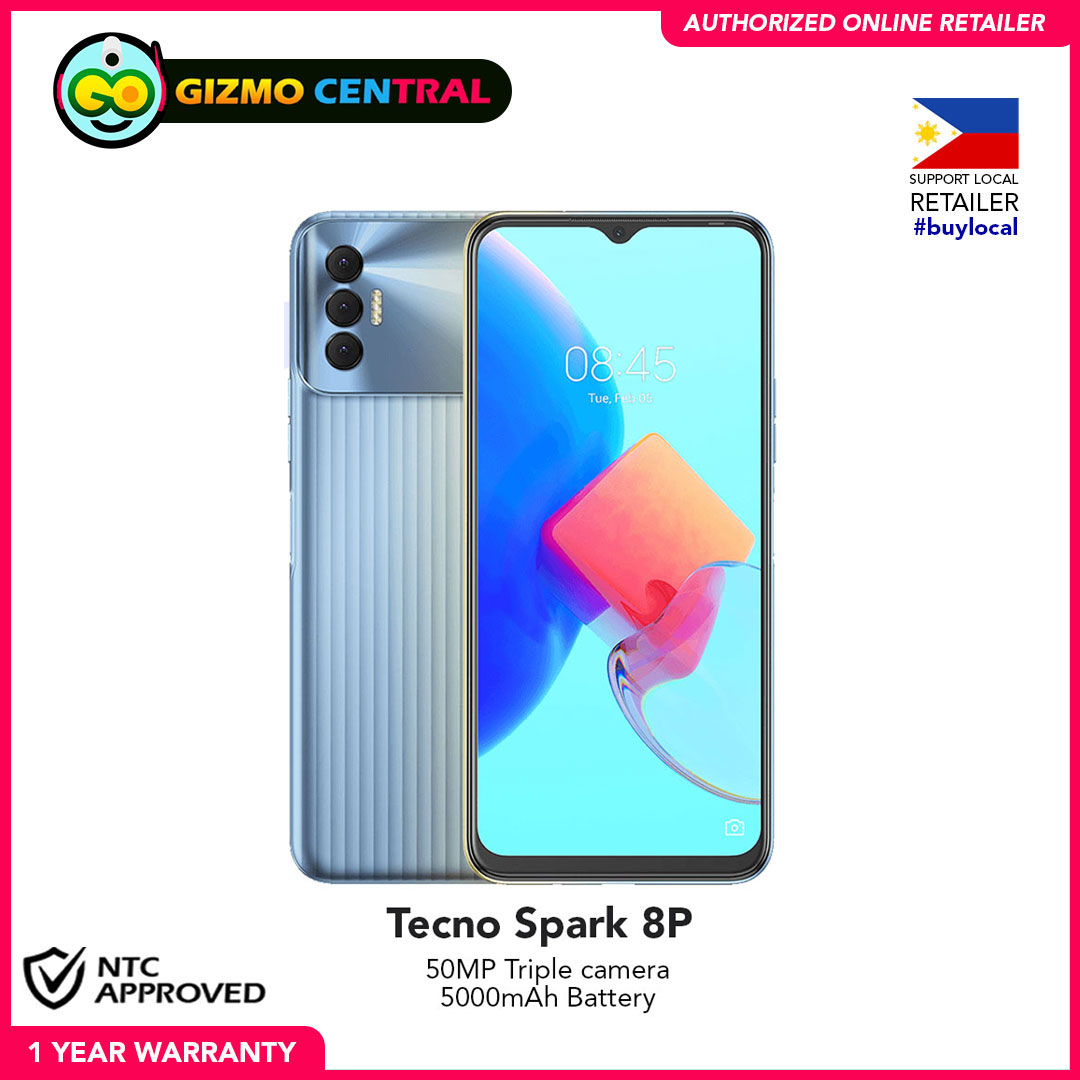 Tecno Spark 8P Internal 128GB ROM+4GB RAM 6.6" FHD+ Dot Notch Screen 50MP Ultra Clear AI Triple ...