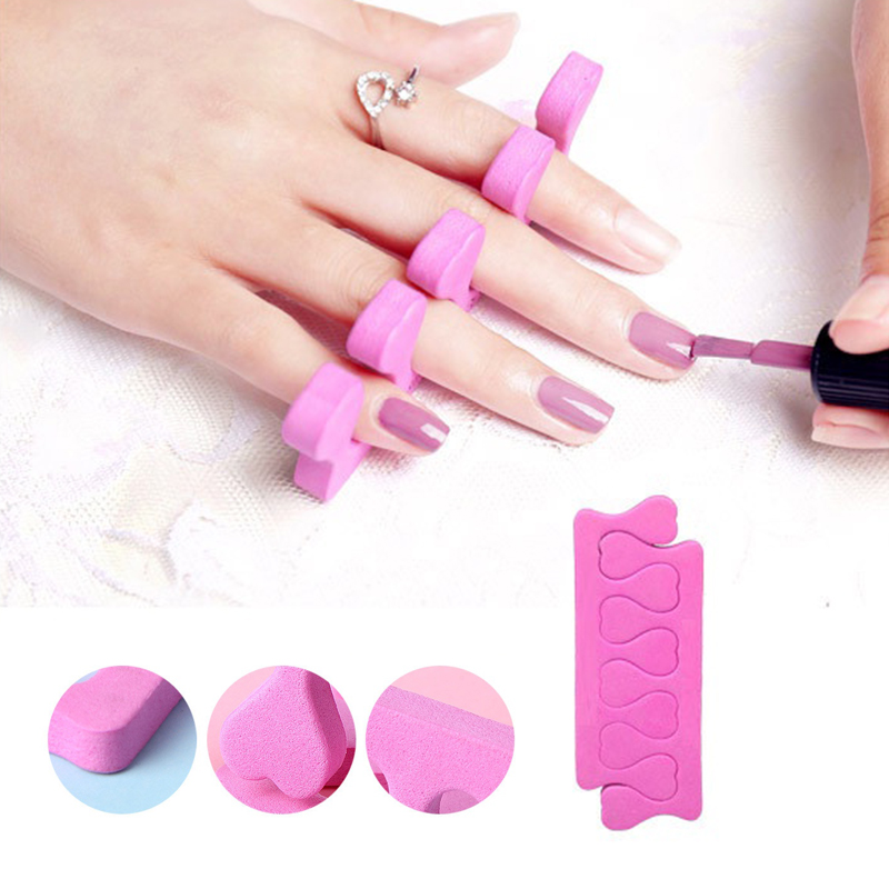 2Pcs Soft Sponge Foam Finger Separator Nail Art Salon Gel Nail-Polish ...