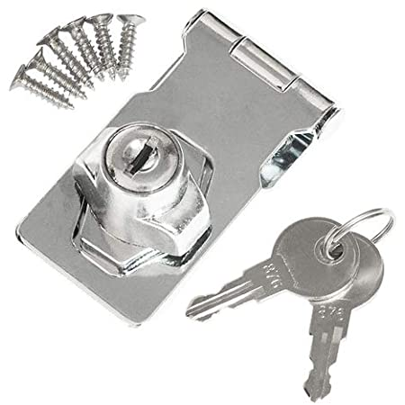 Keyed Hasp Lock Keyed Locking Hasp for Door Cabinet Keyed Alike Silver ...